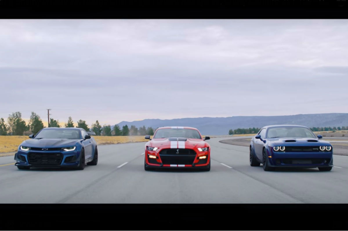 El Shelby GT500 se enfrenta a Dodge Challenger Hellcat Redeye y Chevrolet Camaro ZL1 1LE ...